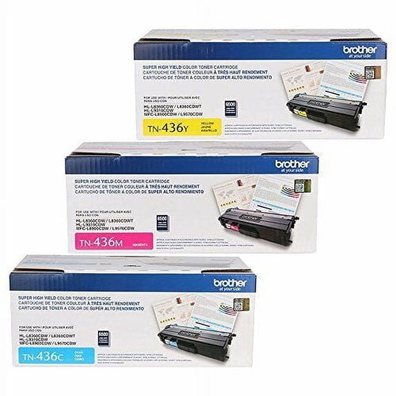 Brother TN-436 High Yield Color Toner Cartridge Set for Laser Printer ...