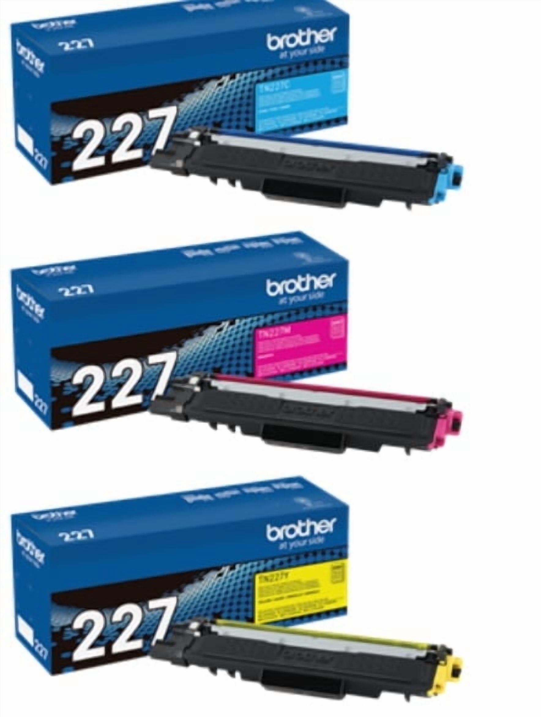 Brother TN227 CMY High Yield Color Toner Set Cyan,Magenta, Yellow 3 ...