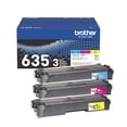 Brother Genuine TN635 3PK 3 Pack of Standard Yield Cyan, Magenta, and ...