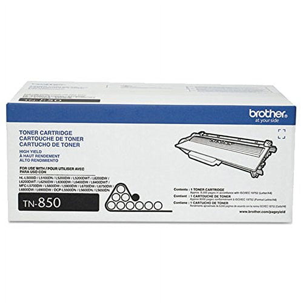 Brother Genuine TN850 Black Original High Yield Toner Printer Cartridge ...