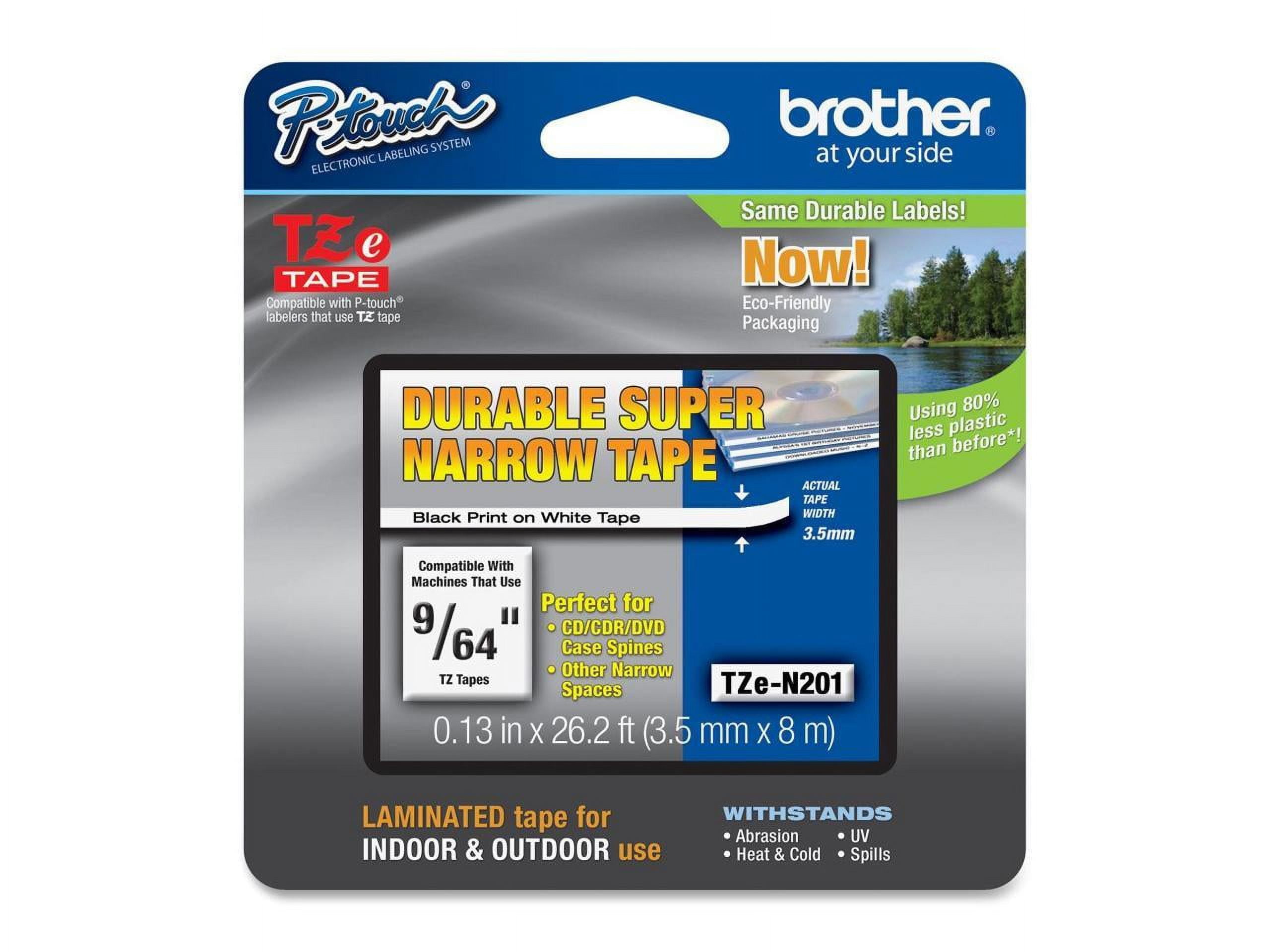 Brother TZe-N201 Label Tape 0.13" Width x 26.20 ft Length - 1 Each ...