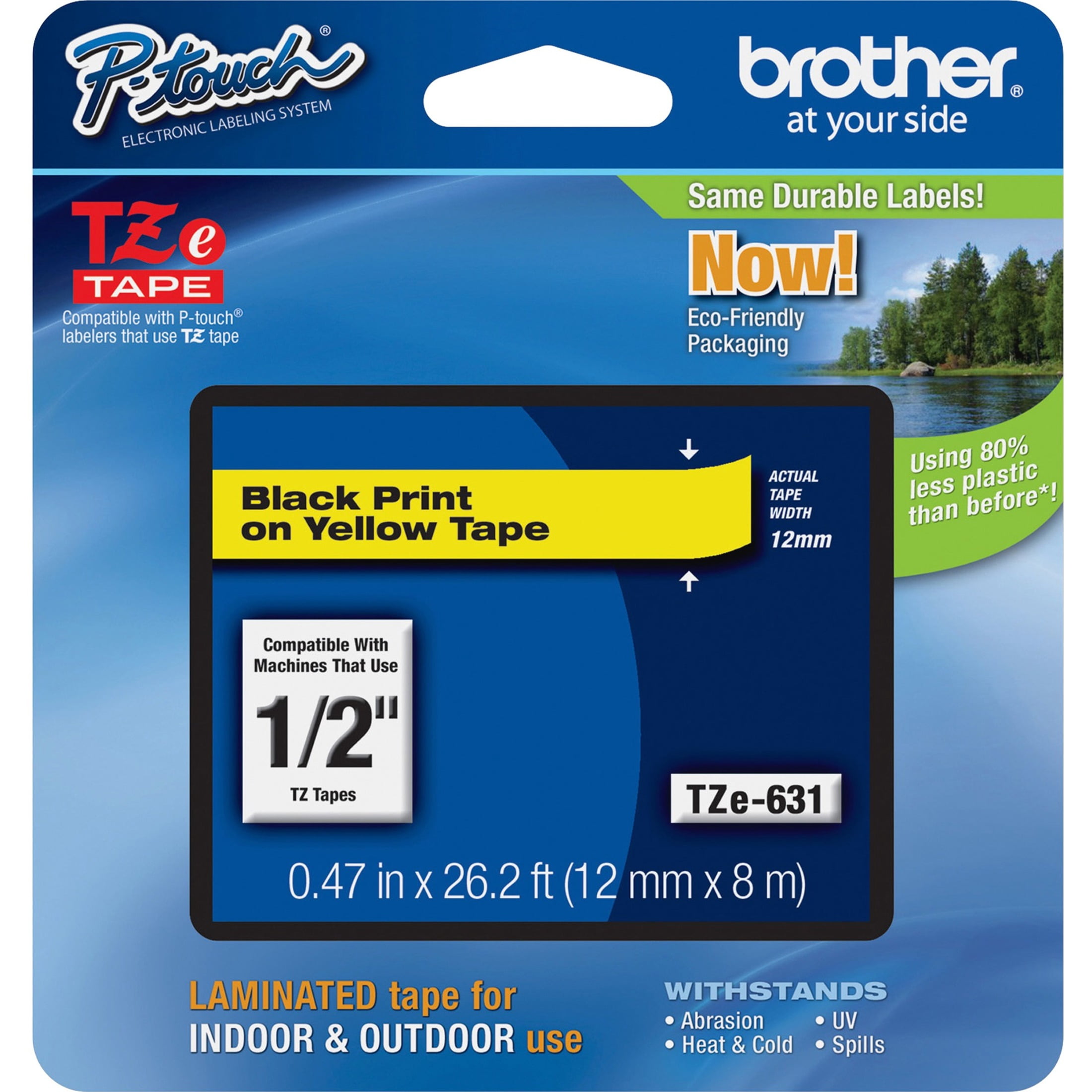 Brother TZe631 - Standard adhesive - black on yellow - Roll (0.47 in x ...