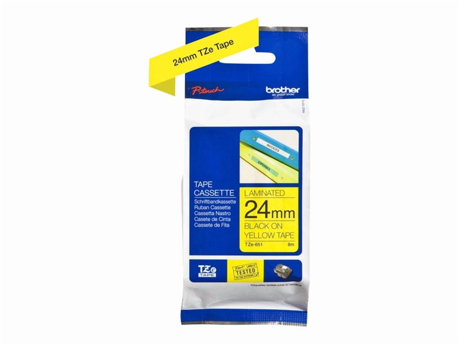 Brother TZe651 - Standard adhesive - black on yellow - Roll (0.94 in x ...