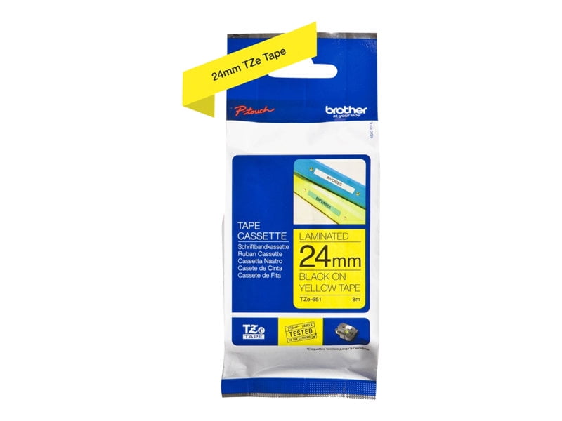 Brother TZe651 - Standard adhesive - black on yellow - Roll (0.94 in x ...
