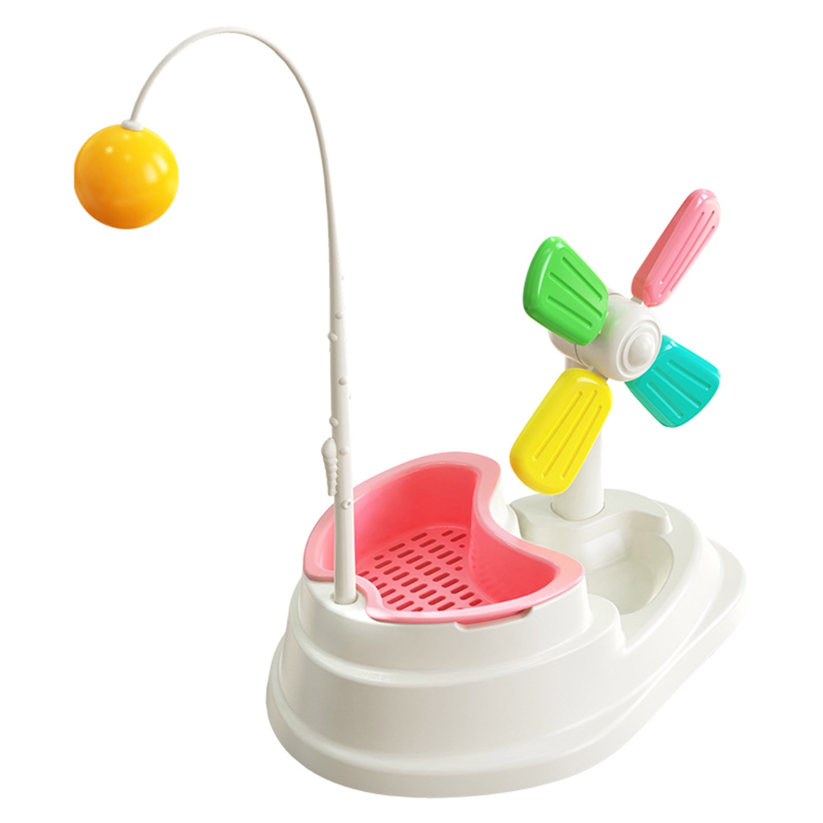 Brother Teddy All-in-One Cat Playground: Interactive Toy with Cat Grass Planter, Spinning ...