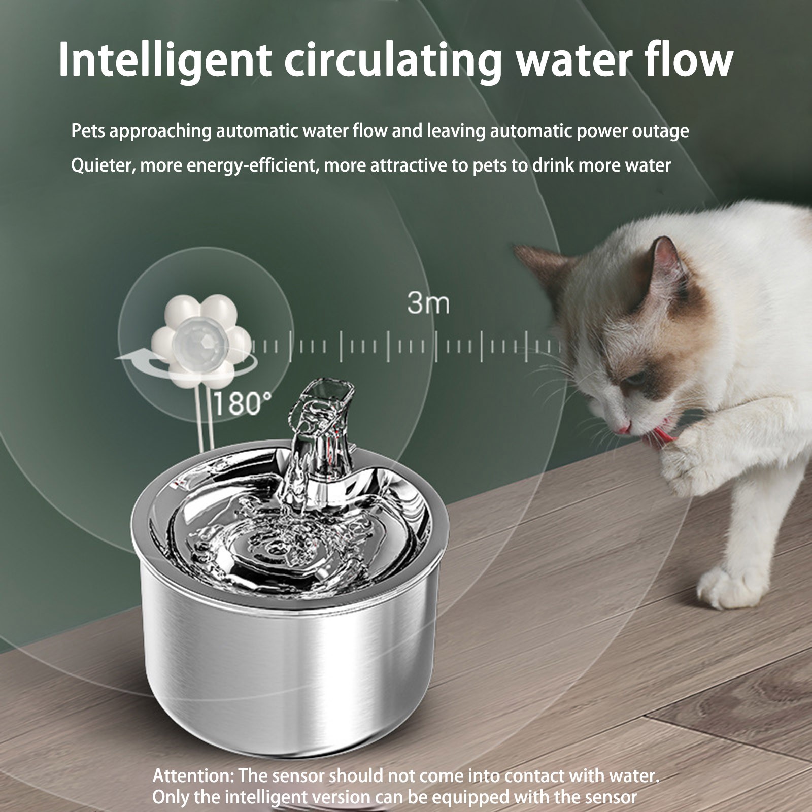 Brother Teddy Cat Water Fountain, Stainless Steel Automatic Water ...