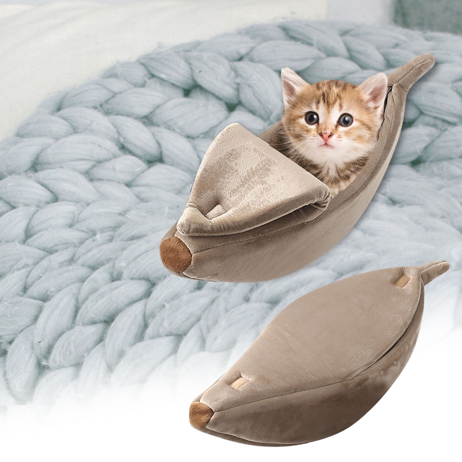 Brother Teddy Cute Banana Cat Bed House Large Size, Christmas Pet Bed ...