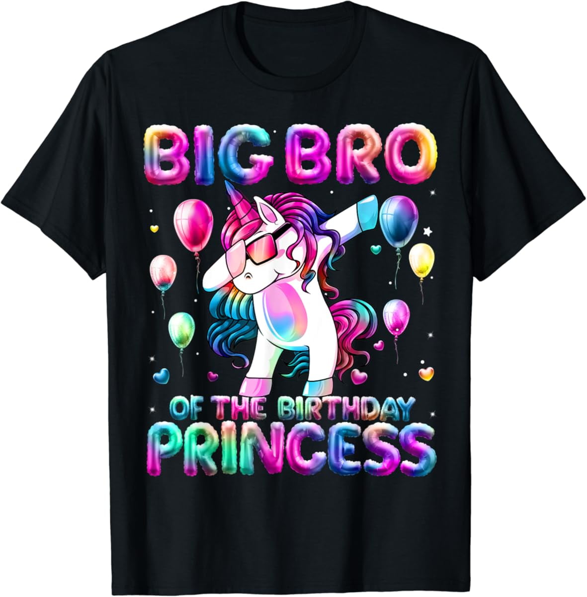 Brother of the Birthday Princess Girl Dabbing Unicorn Bro T-Shirt ...