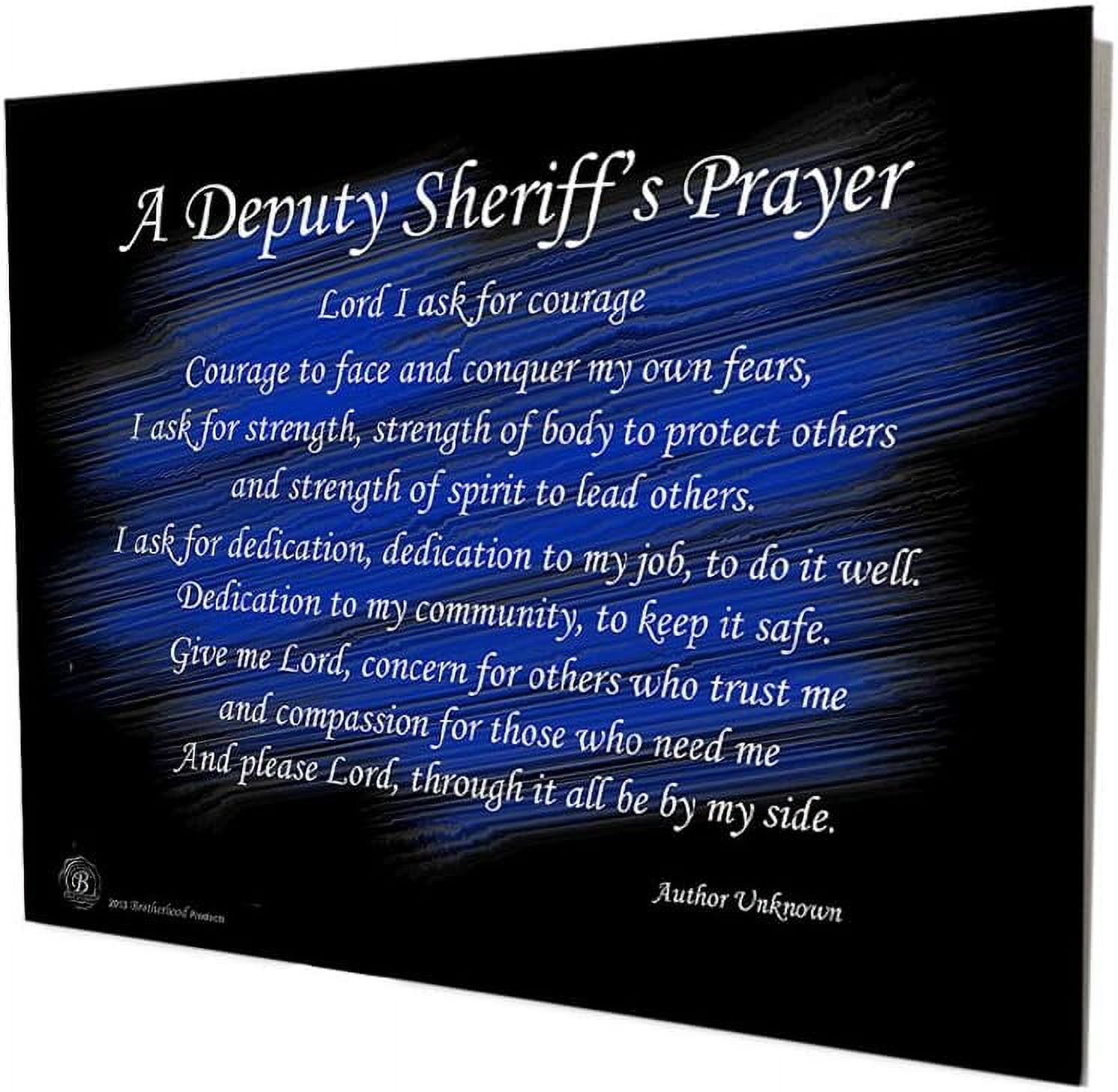 Brotherhood Deputy Sheriff's Prayer Thin Blue Line Law Enforcement ...