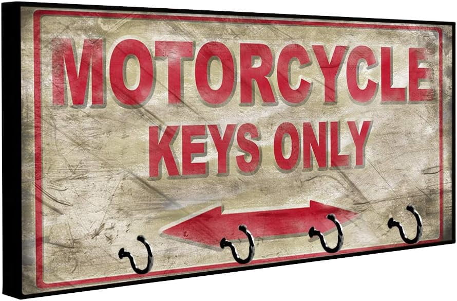 Brotherhood Motorcycle Keys Only Grunge Red Garage Style Design Key ...