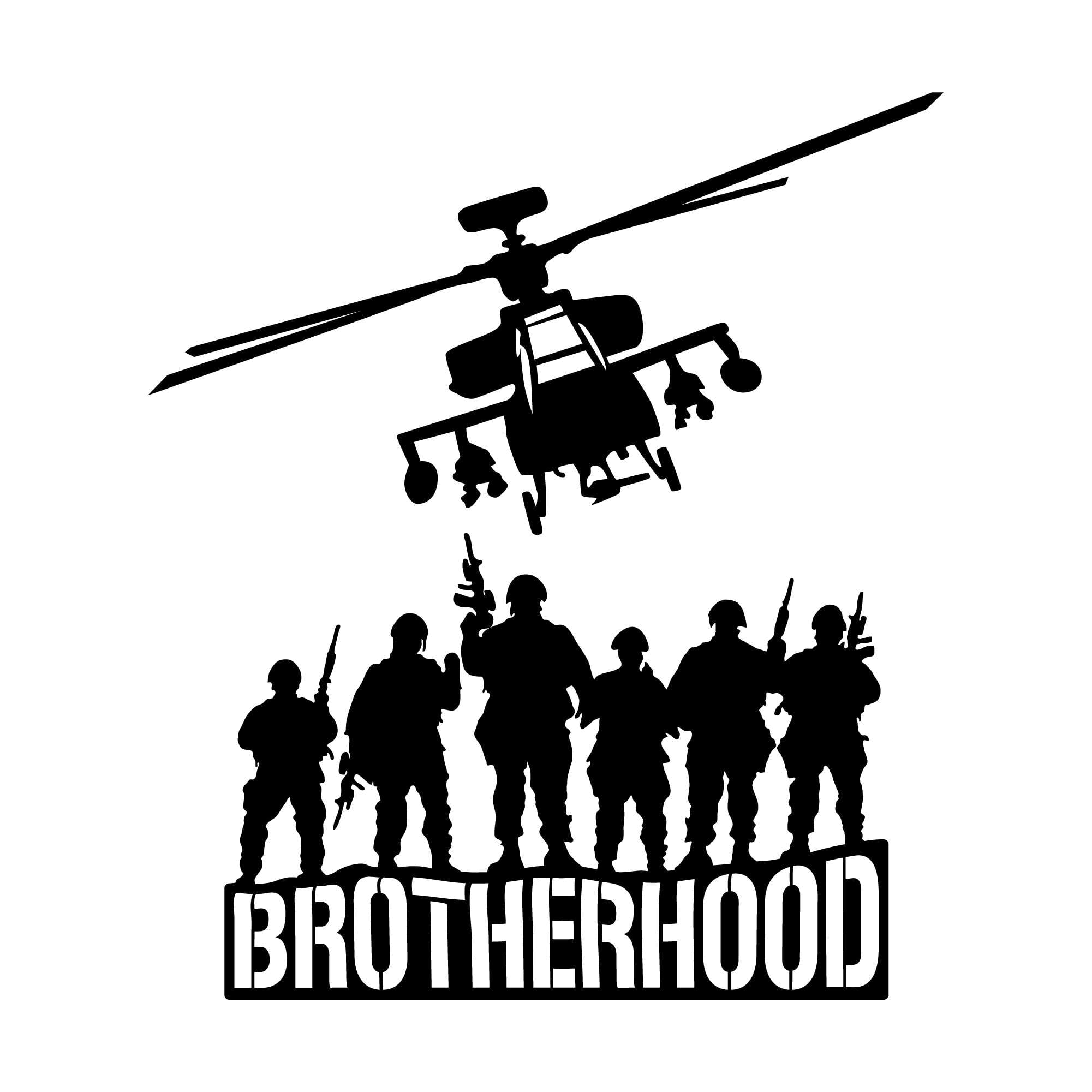 Brotherhood Soldiers Army Troops Veteran Helicopter Decal Wall Art ...
