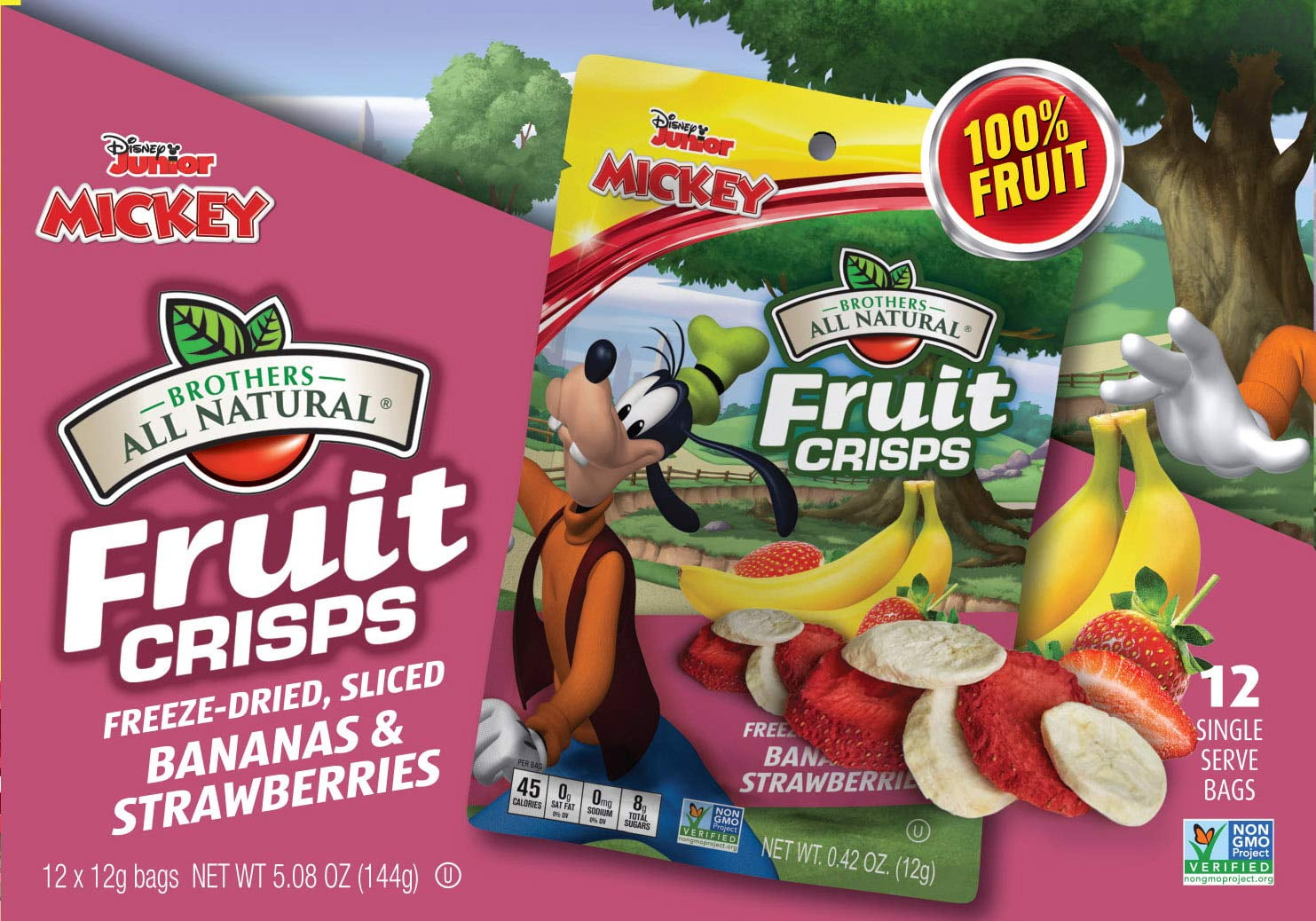 Brothers-ALL-Natural Fruit Crisps, Goofy Strawberries & Banana, 0.42 ...