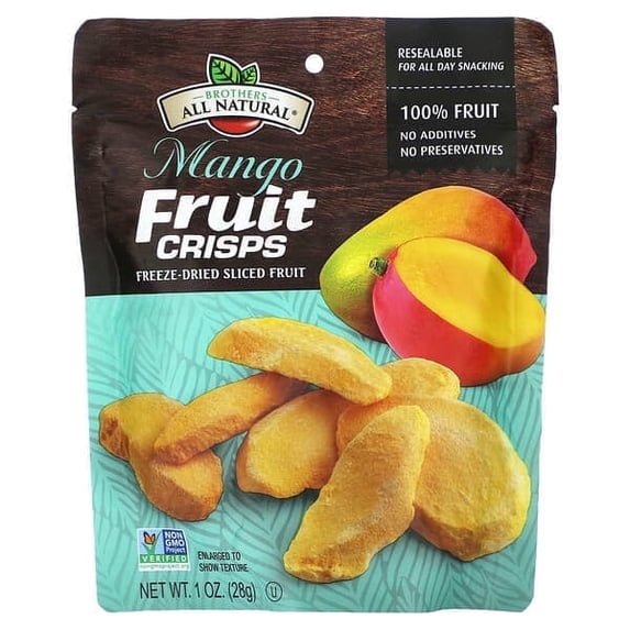 Brothers-All-Natural, Fruit Crisps, Mango, 1 oz Pack of 2 - Walmart.com