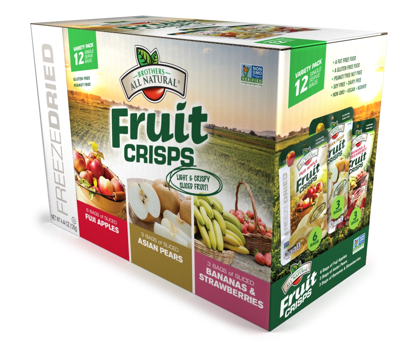 Brothers All Natural Vegan Fruit Crisps, Fuji Apple, Gluten-Free Snack ...