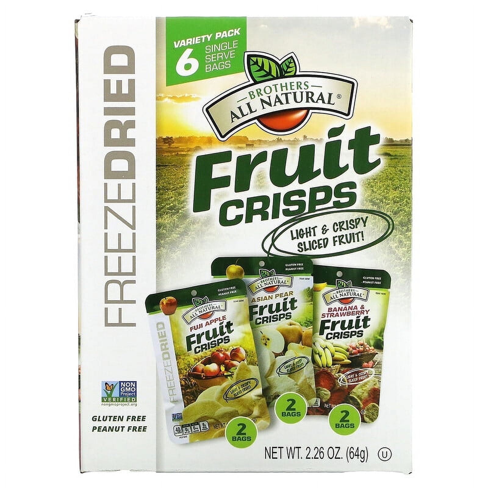 Brothers-All-Natural, Fruit Crisps, Variety Pack, 6 Single Serve Bags ...