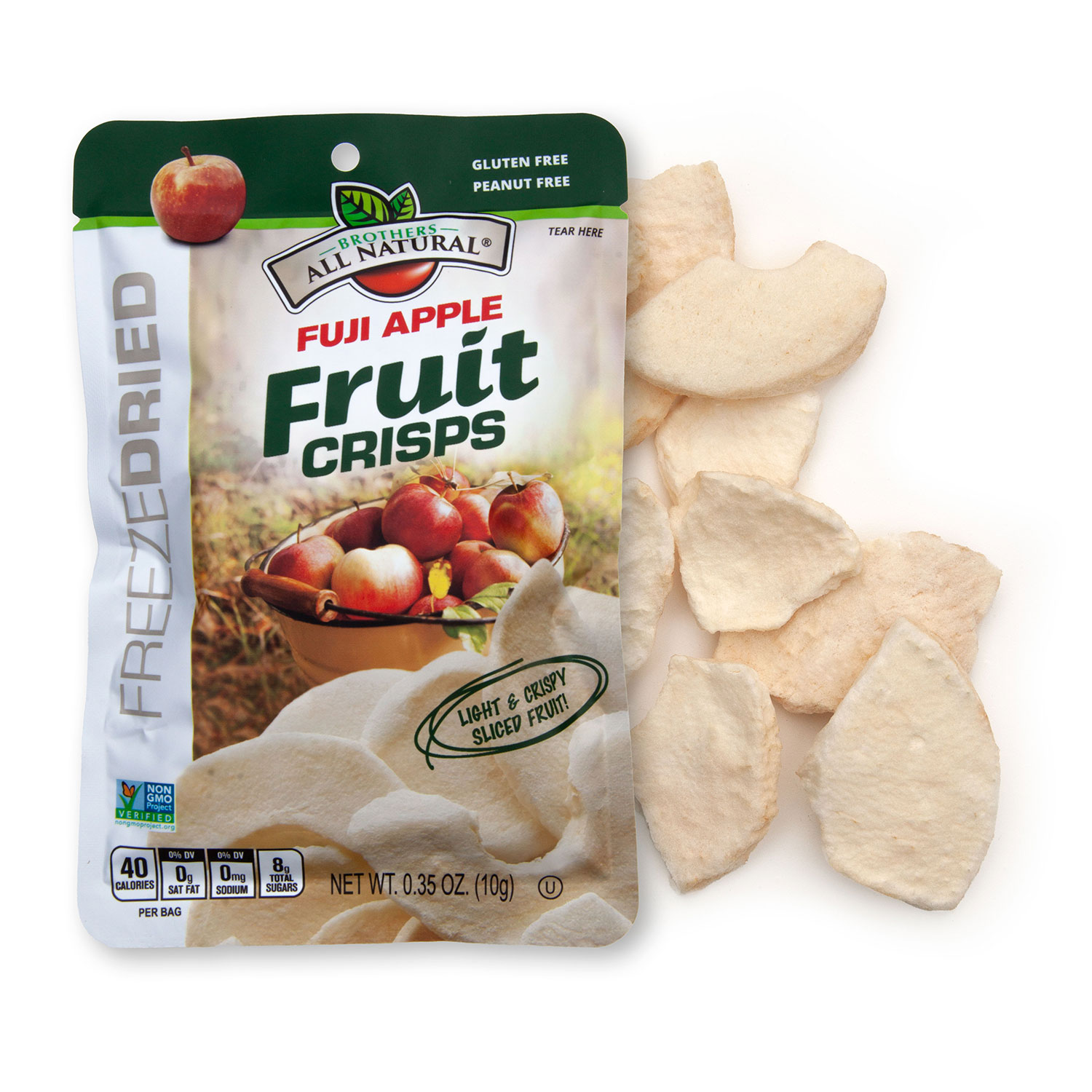 Brothers All Natural Non GMO Fuji Apple Fruit Crisps Gluten Free Brothers All Natural Non GMO Fuji Apple Fruit Crisps Gluten Free