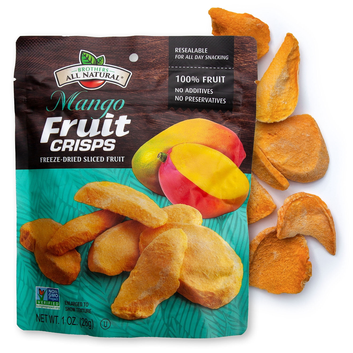 Brothers All Natural Freeze-Dried Mango Fruit Crisps, Gluten Free, Non ...