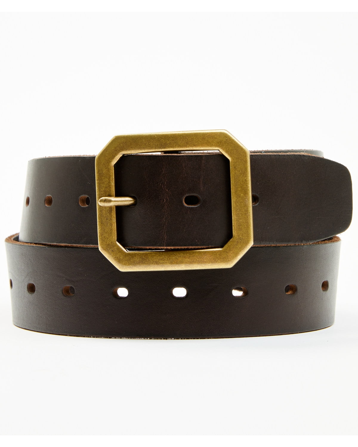 Brothers And Sons Men's Coleman Leather Belt - BASASP24BT1-DKBN 42 ...