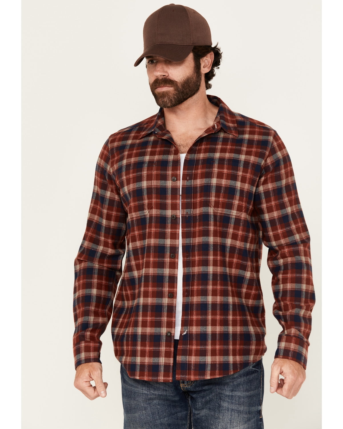 Brothers And Sons Men's Lane Plaid Print Long Sleeve Button-Down ...