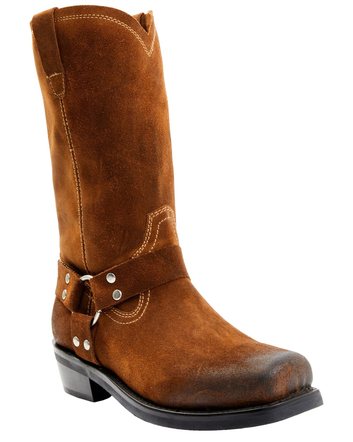 Brothers And Sons Men's Pull-On Roughout Motorcycle Boot Square Toe ...