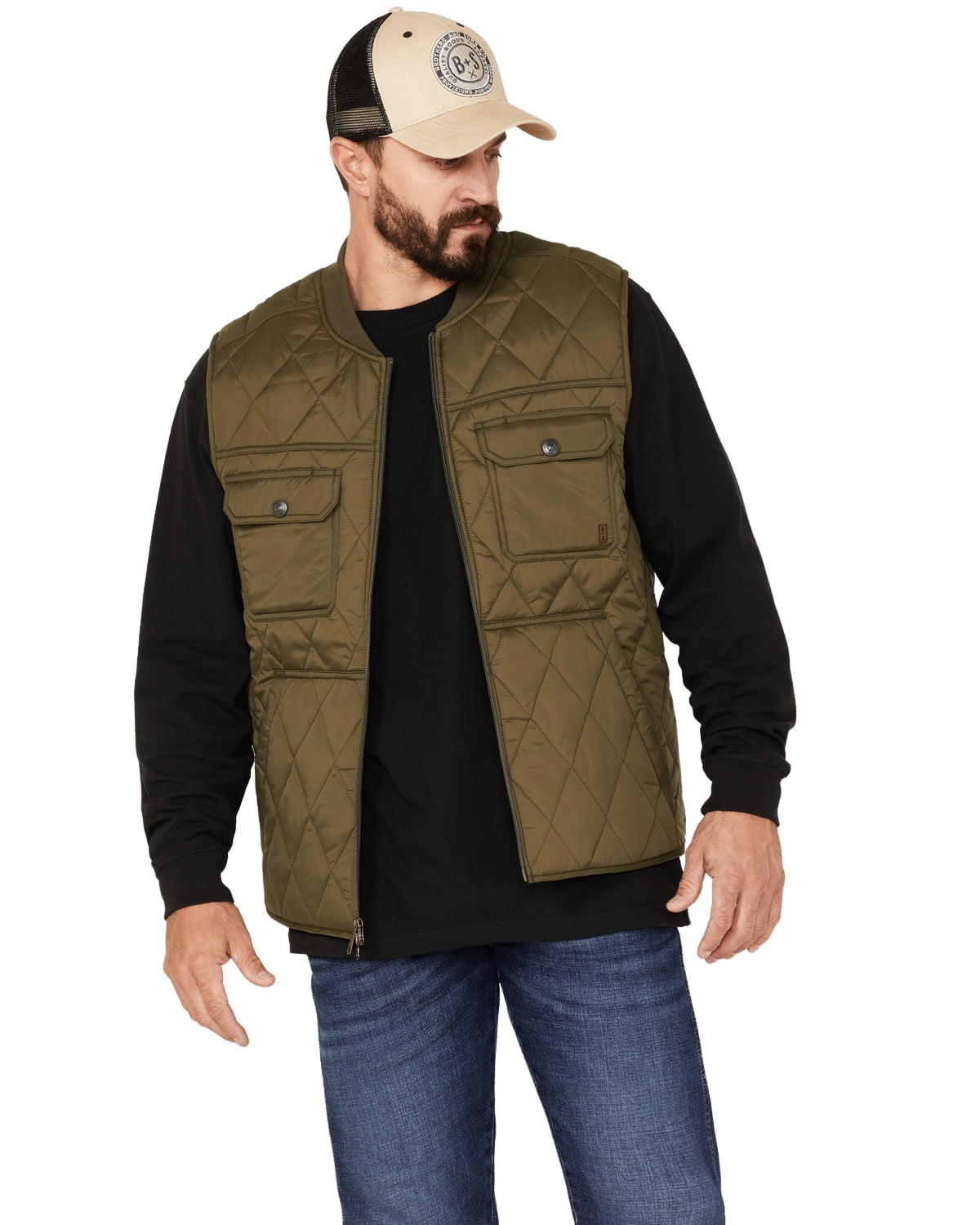 Brothers And Sons Men's Quilted Varsity Vest Olive Large US - Walmart.com