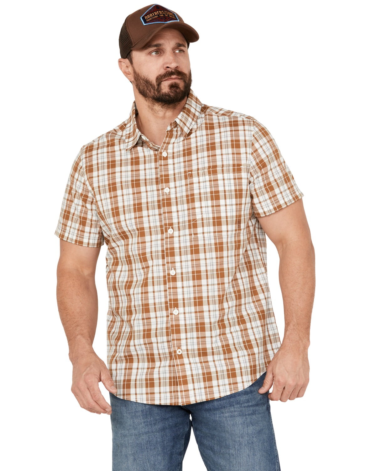 Brothers And Sons Men's Tulsa Plaid Print Short Sleeve Button-Down ...