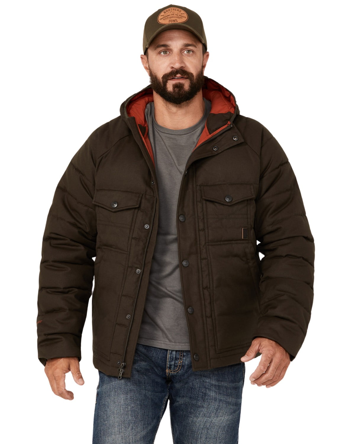 Brothers And Sons Men's Uinta Utility Snap Jacket Dark Brown Small US ...