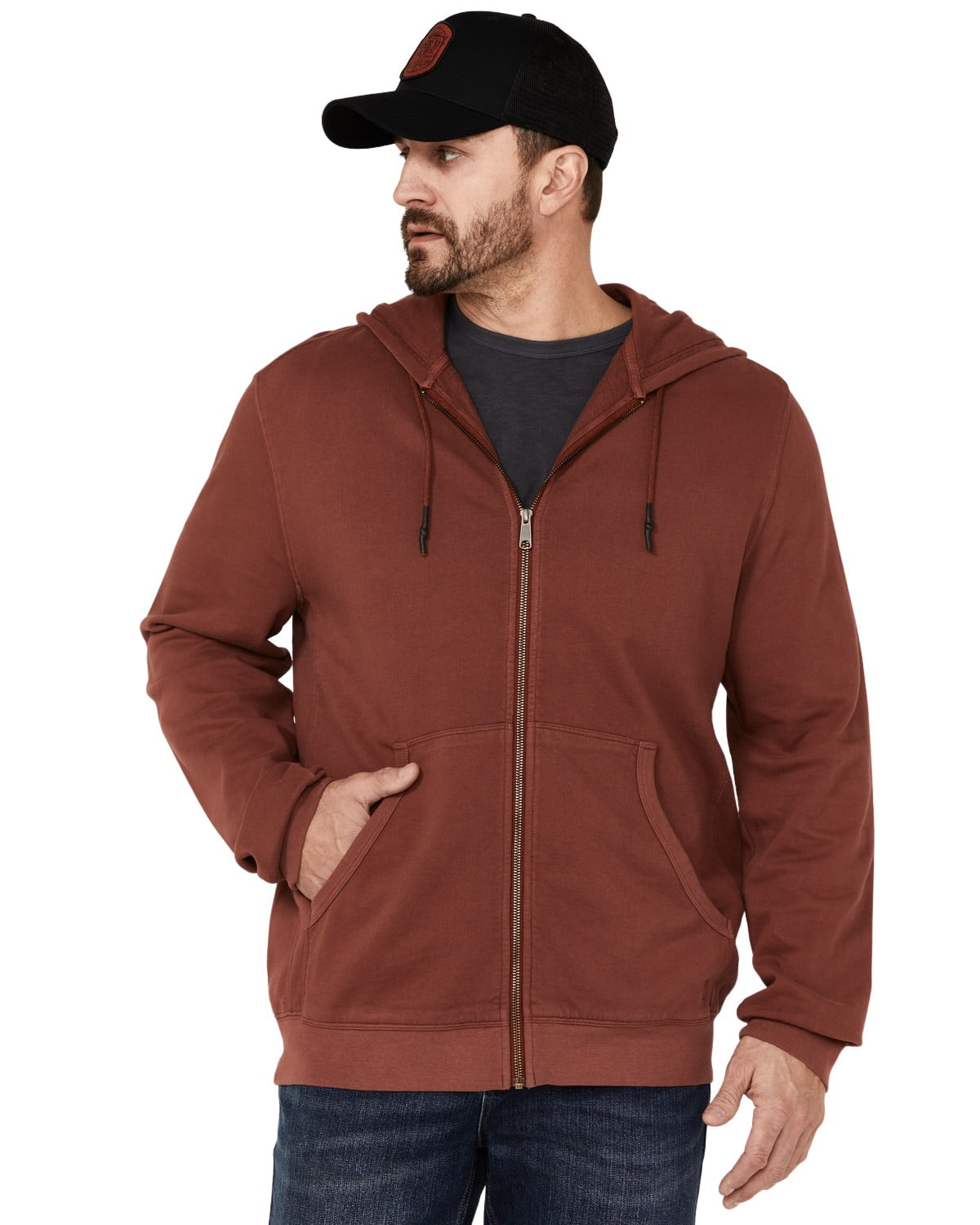 Brothers And Sons Men's Weathered French Terry Zip-Front Hooded Jacket ...