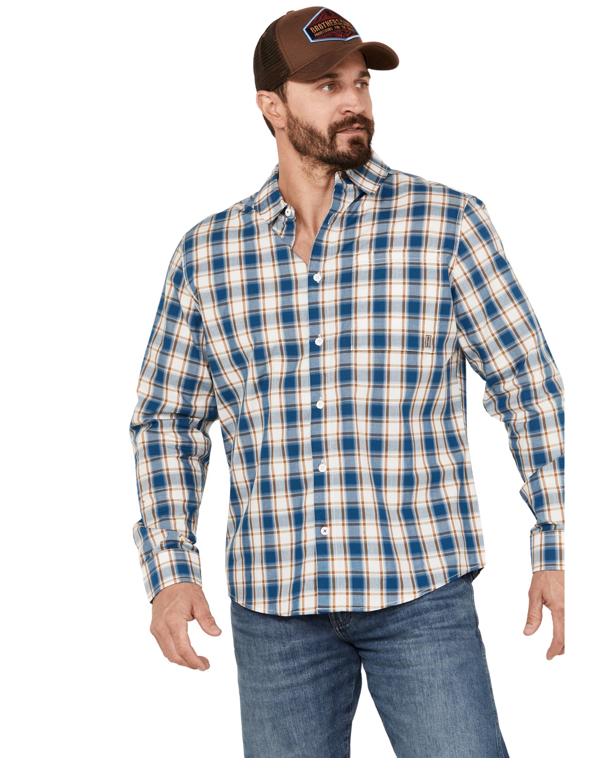 Brothers And Sons Men's Woodward Plaid Print Long Sleeve Button-Down ...