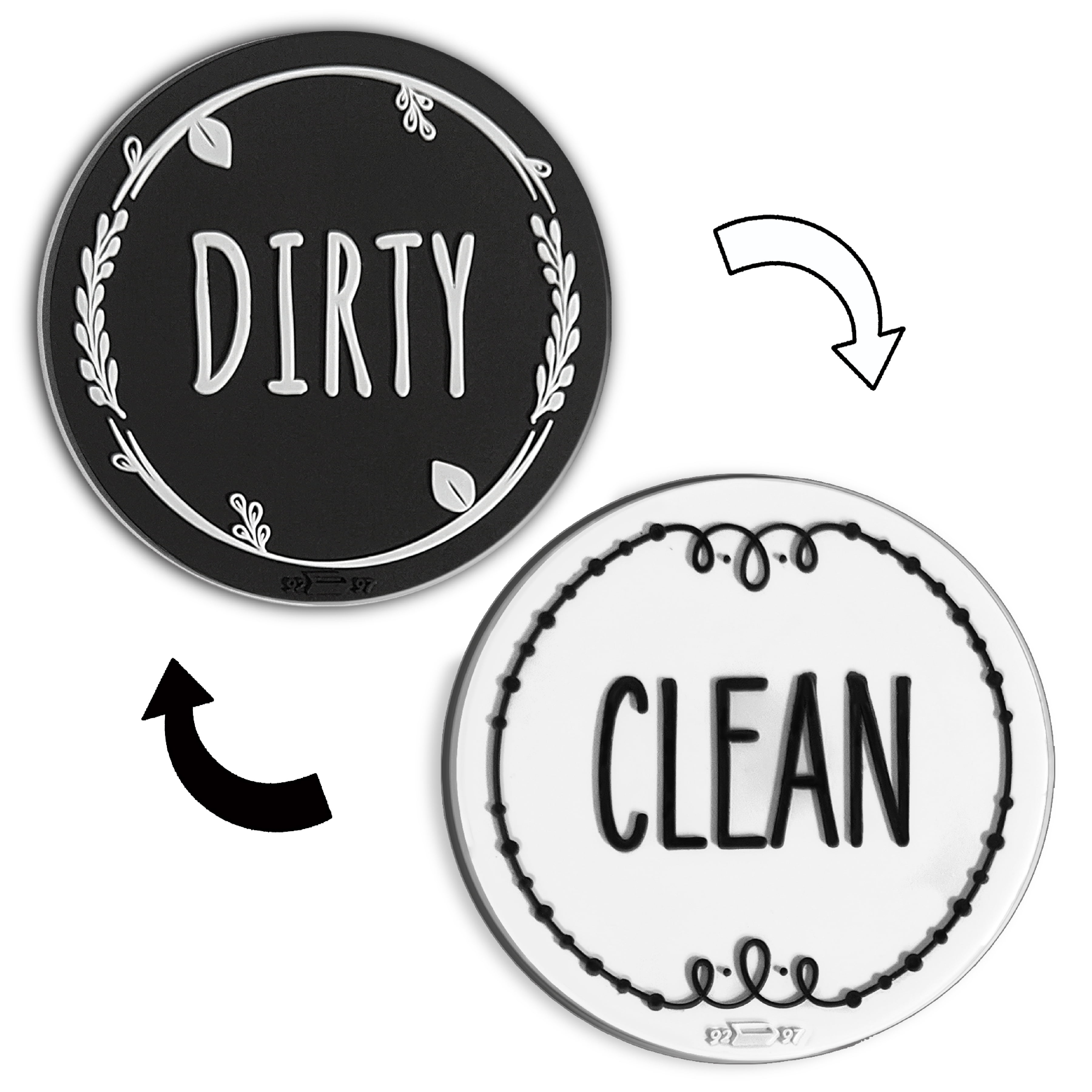 Brothers Bench Black & White Clean Dirty Dishwasher Magnet, Reversible ...