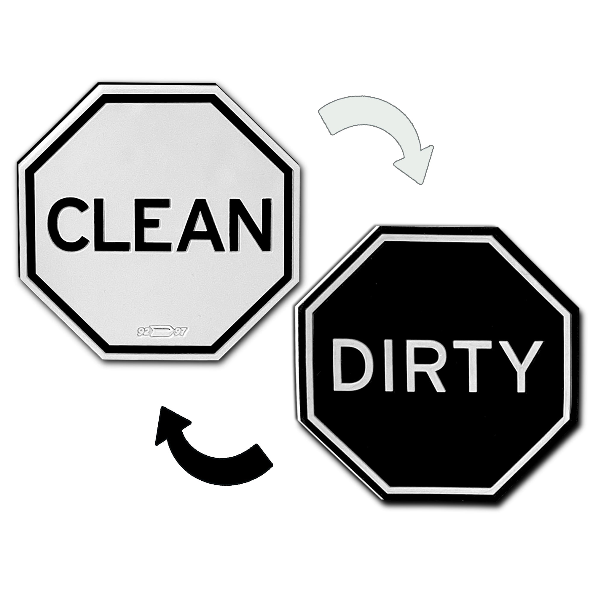 Brothers Bench Black White Octagon Clean Dirty Dishwasher Magnet ...