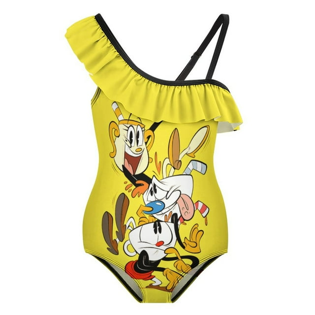 Brothers Cuphead Mugman One-Piece Swimsuit for Girls Adjustable One ...