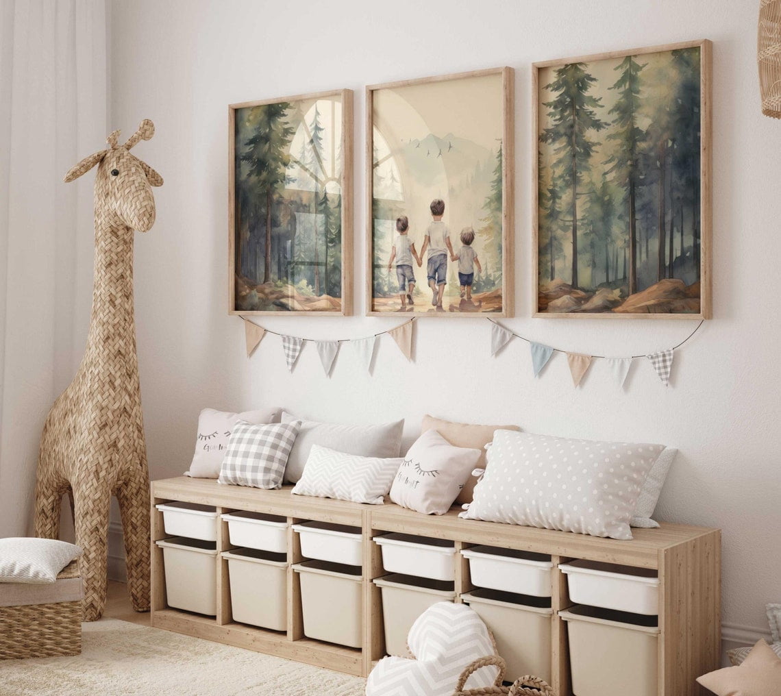 Brothers Room Decor Brother Print Three Brothers Adventure Wall Art Boy ...