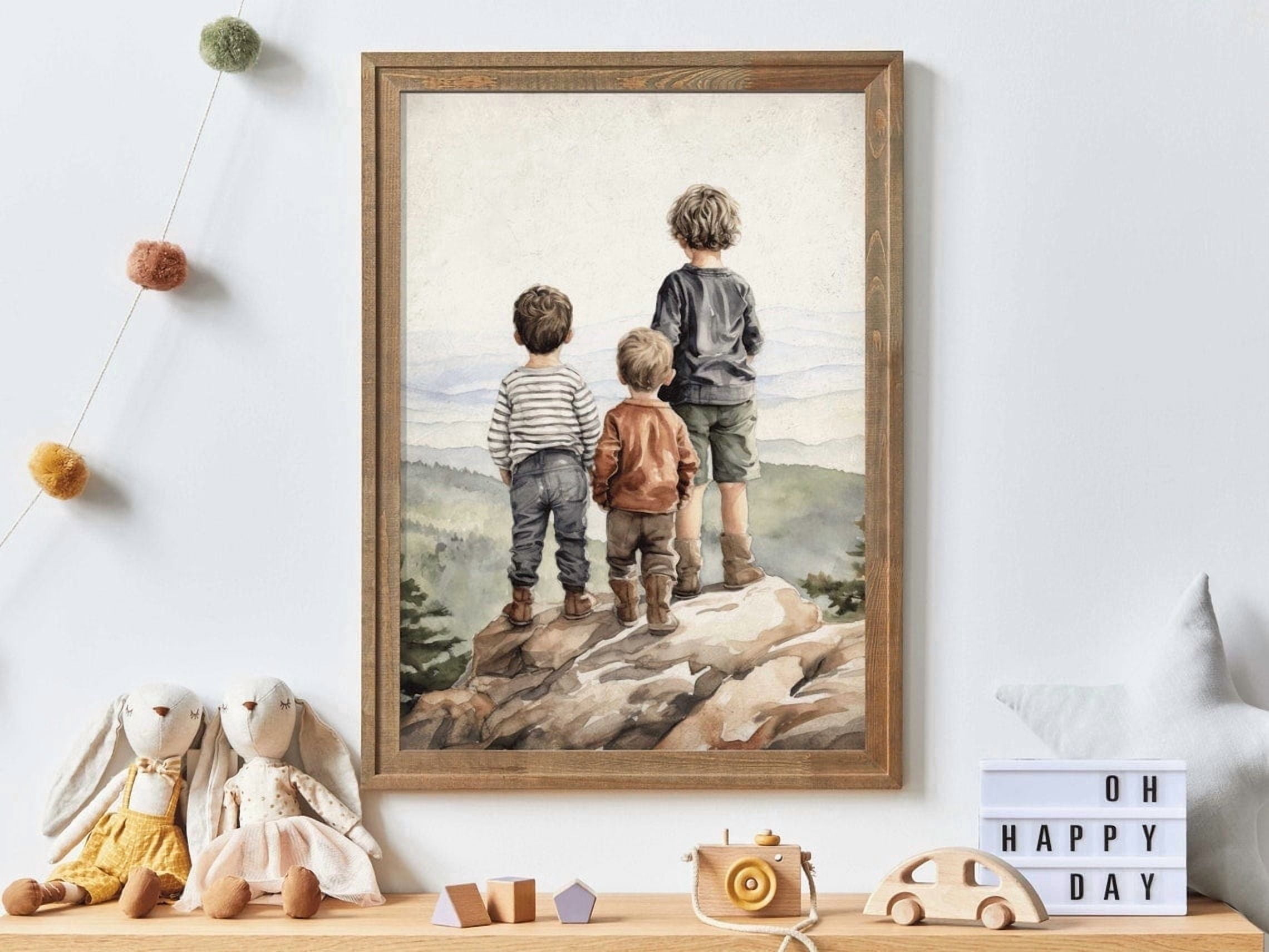 Brothers Room Print Three Brothers Painting Best Friends Adventure ...