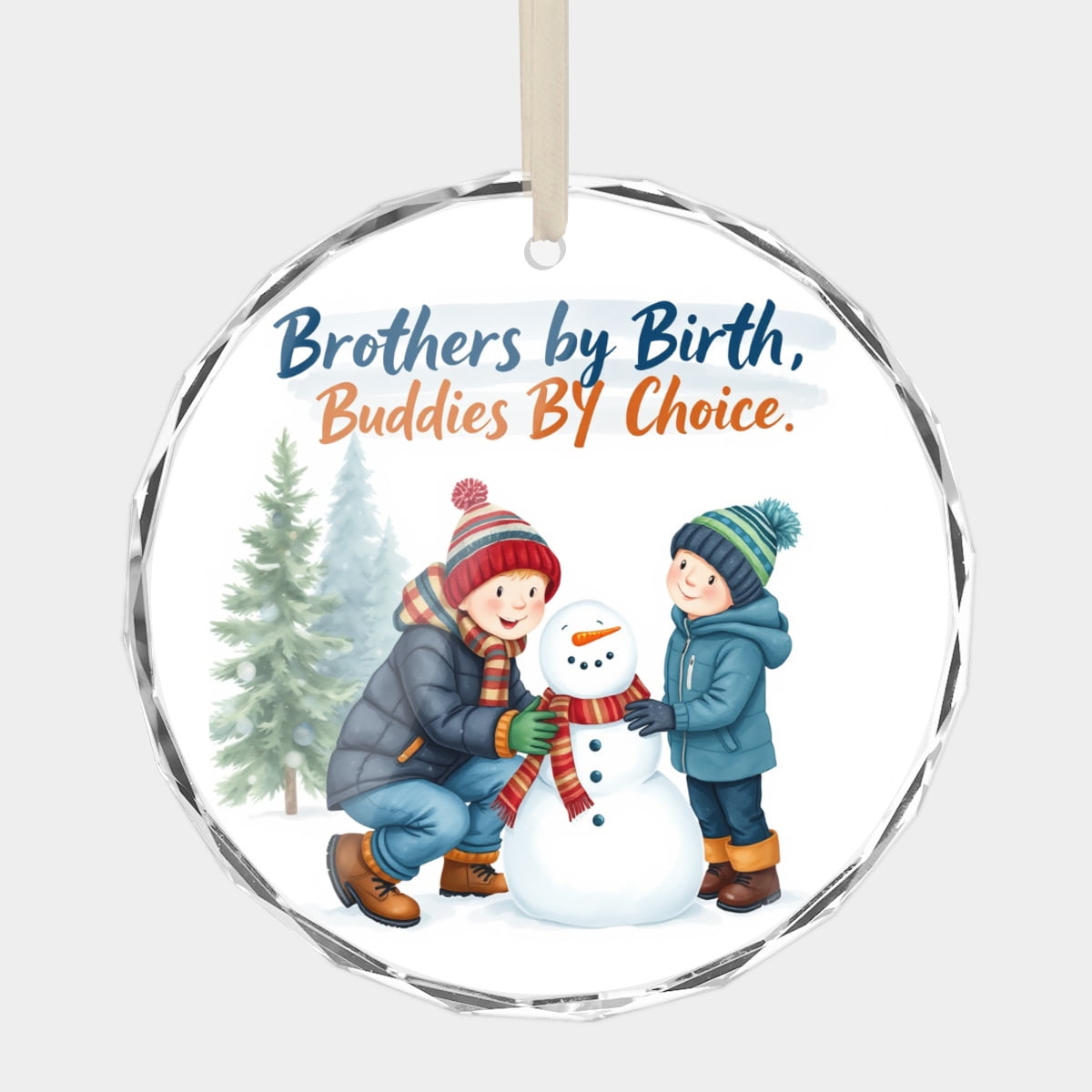 Brothers, Siblings, Friends Quote, Buddies by Choice 3" Crystal Glass ...
