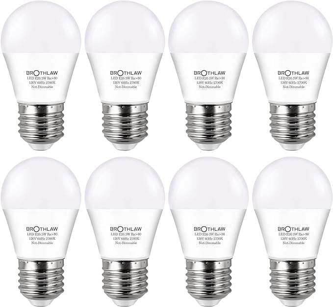 Brothlaw 25 Watt Equivalent Light Bulbs, A15 LED Bulb 3W E26 Base 2700K ...
