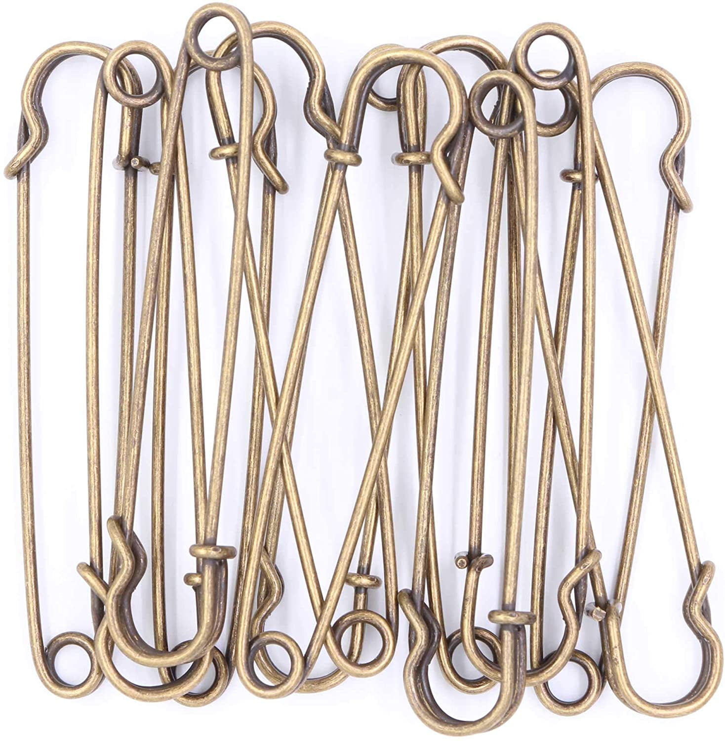 Brottfor Silver Stainless Steel Heavy Duty Safety Pins, 3-4 Inch, 15 ...