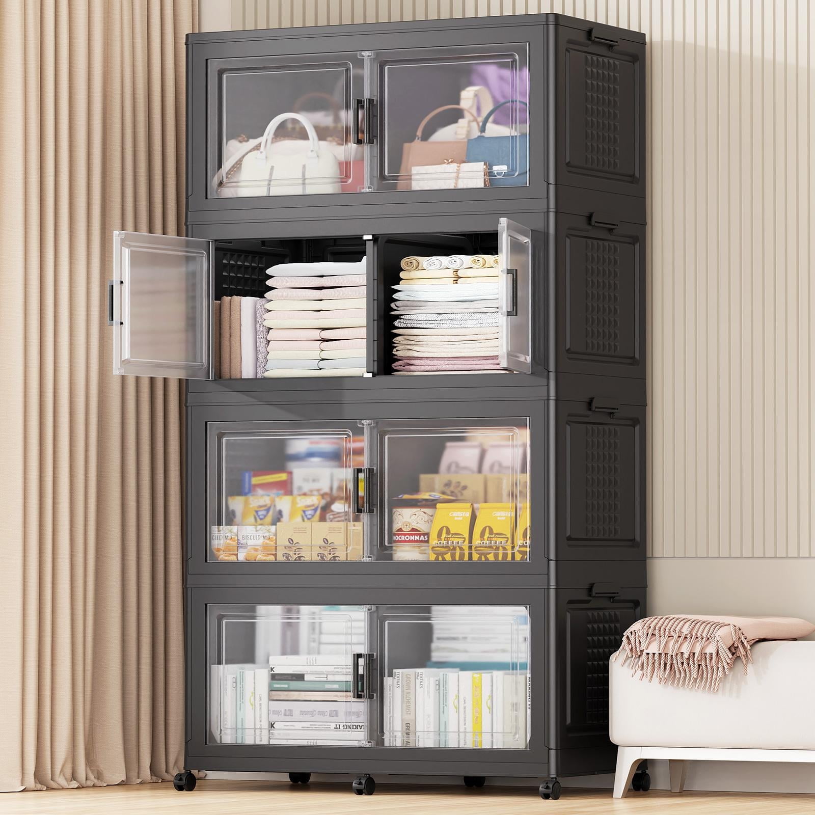 Broview 200Gal Extra Large Stackable Storage Bins with Lid & Wheels ...