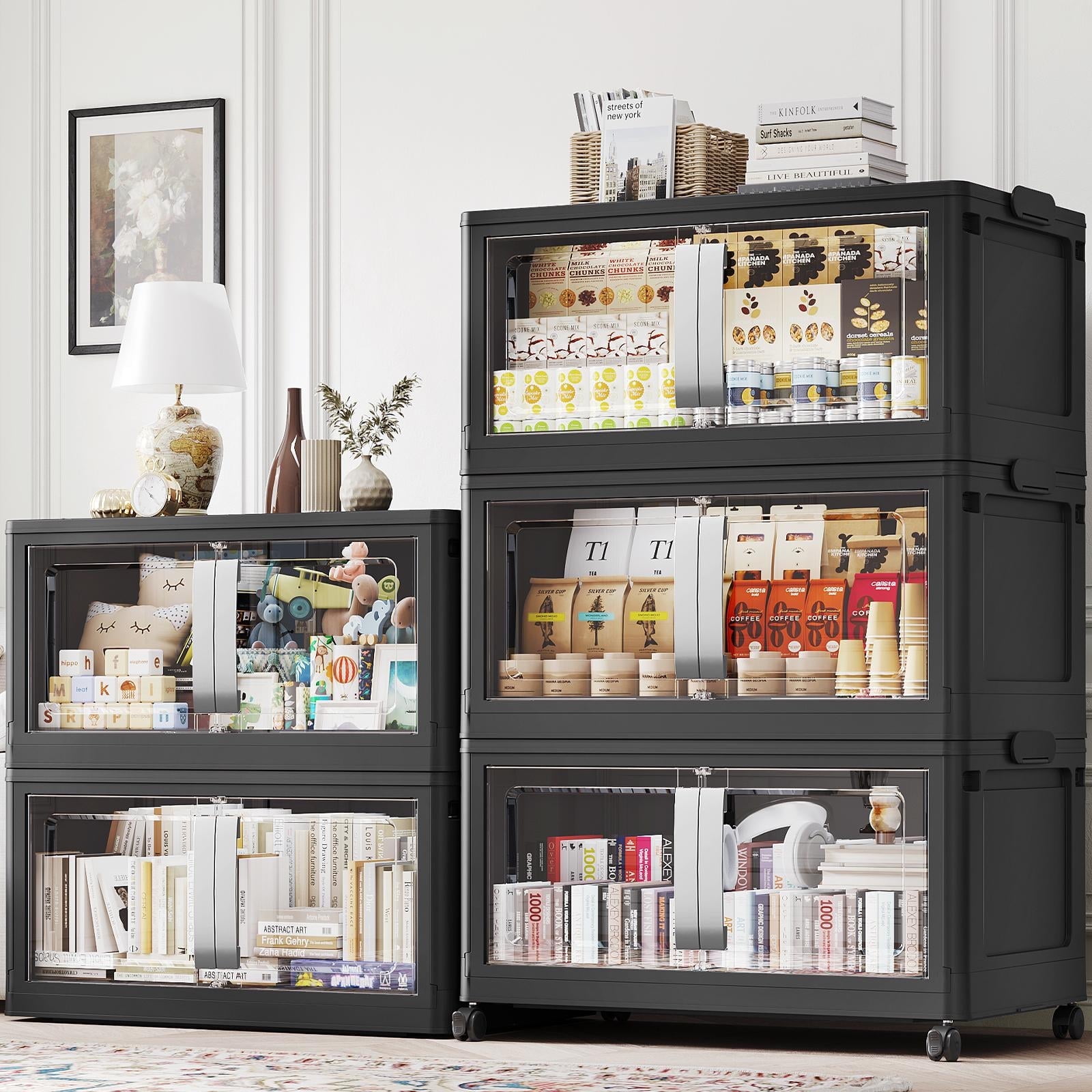 Broview 200Gal Extra Large Stackable Storage Bins, 800Qt Collapsible ...