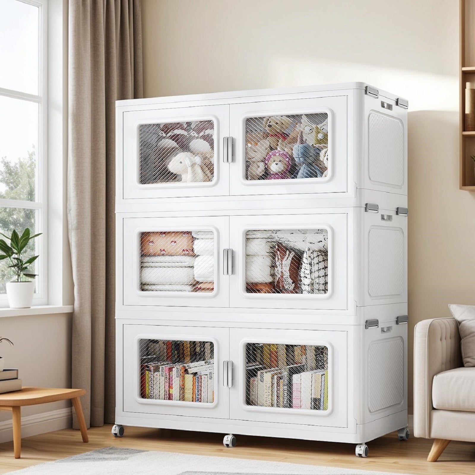 Broview 960Quart Extra Large Plastic Storage Bins Container, Stackable ...