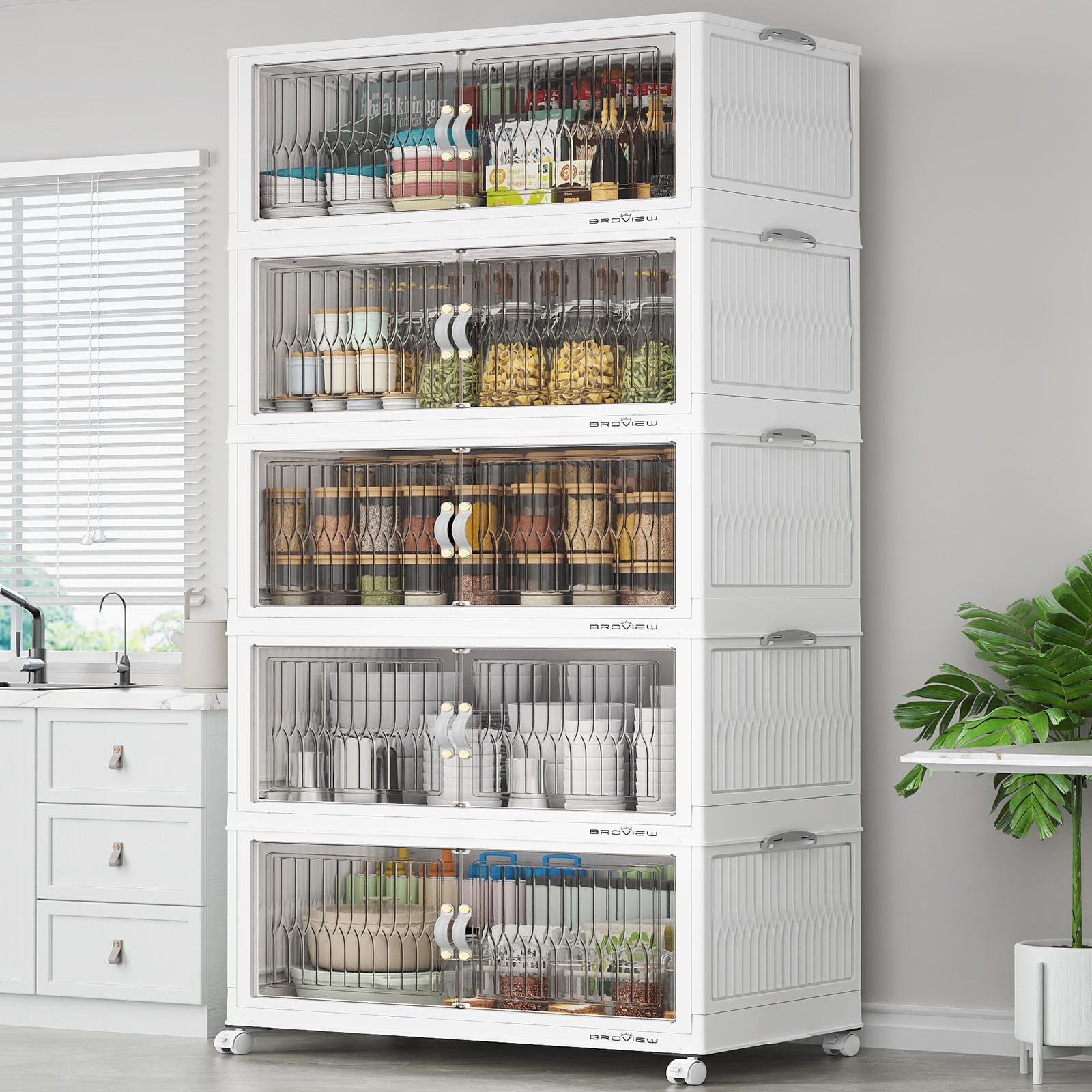 Broview V8 200Gal Large Stackable Storage Bins with Lid, Plastic ...