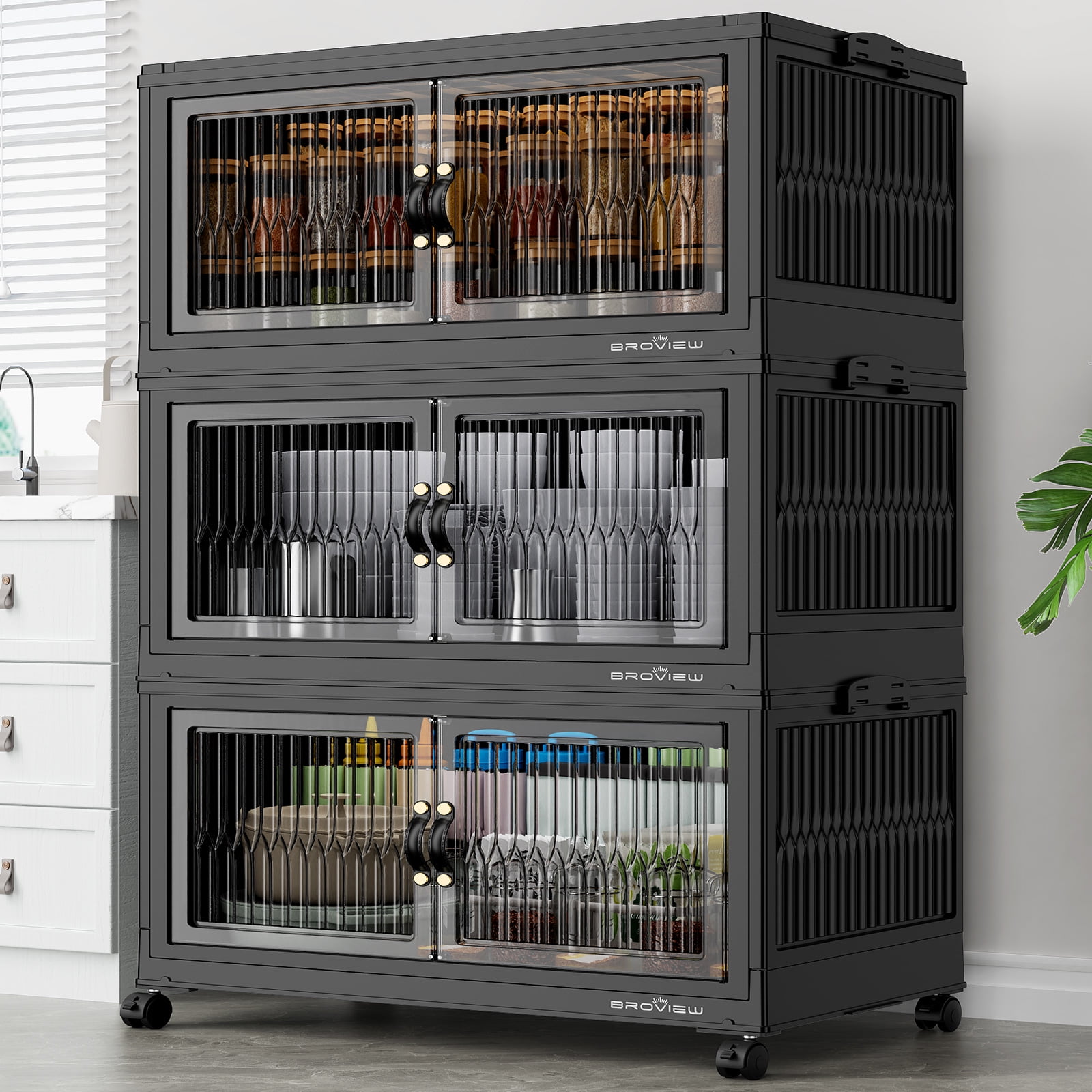 Broview V8 90Gal Large Stackable Storage Bins with Lid, Plastic ...