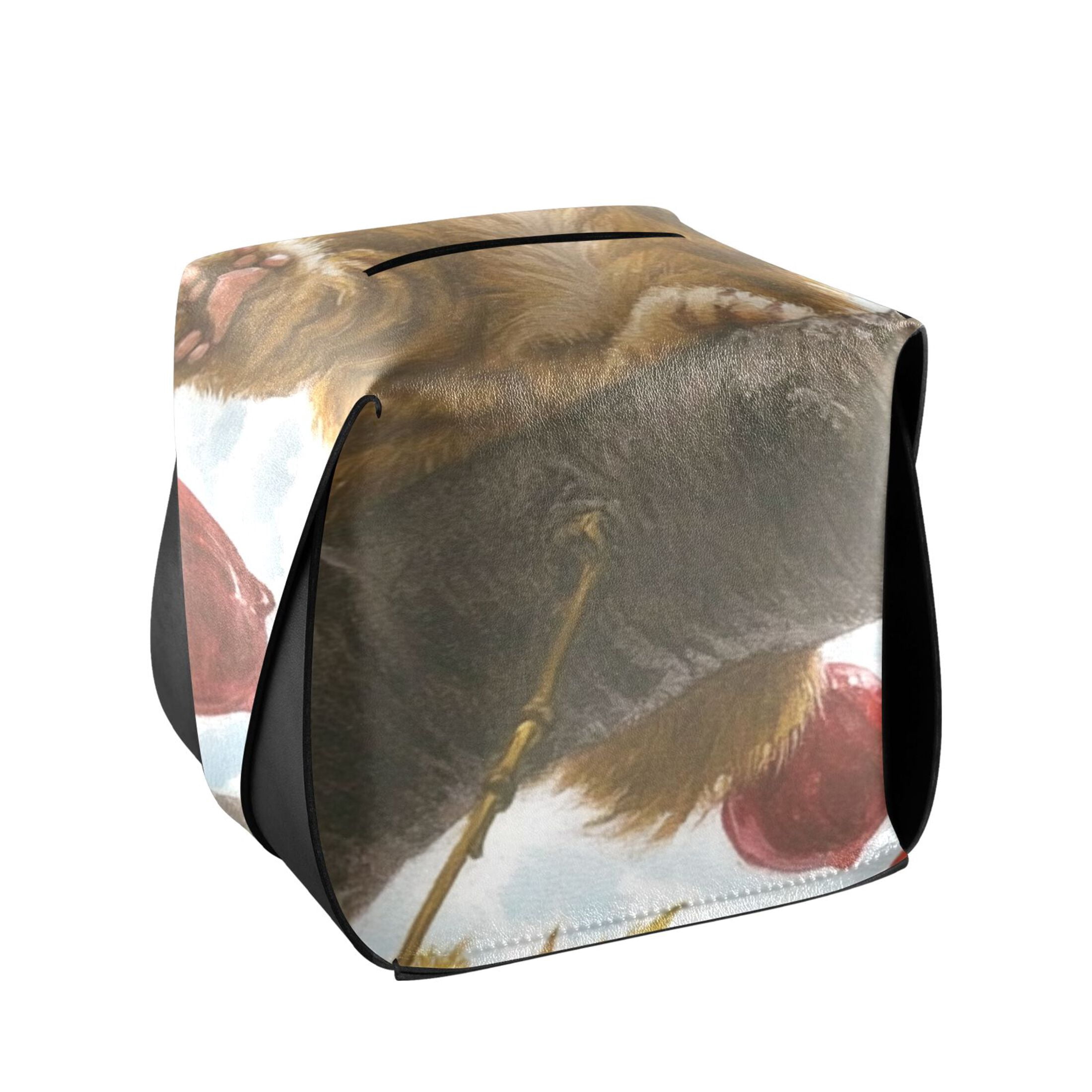 Brow Cat in Cherry Tree Tissue Box Cover Leather Square Rectangle ...
