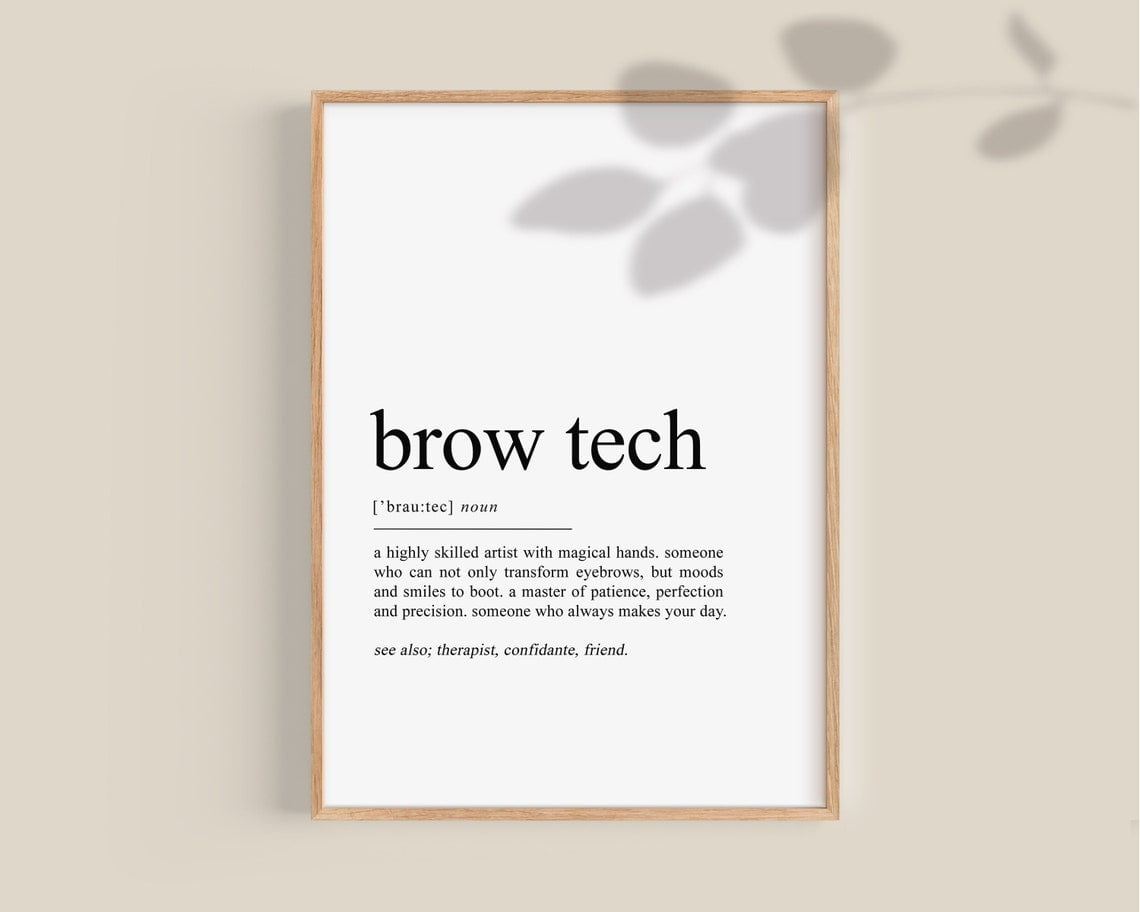 Brow Tech Definition Salon Beauty Wall Art, Unframed Canvas Size 16x24 ...