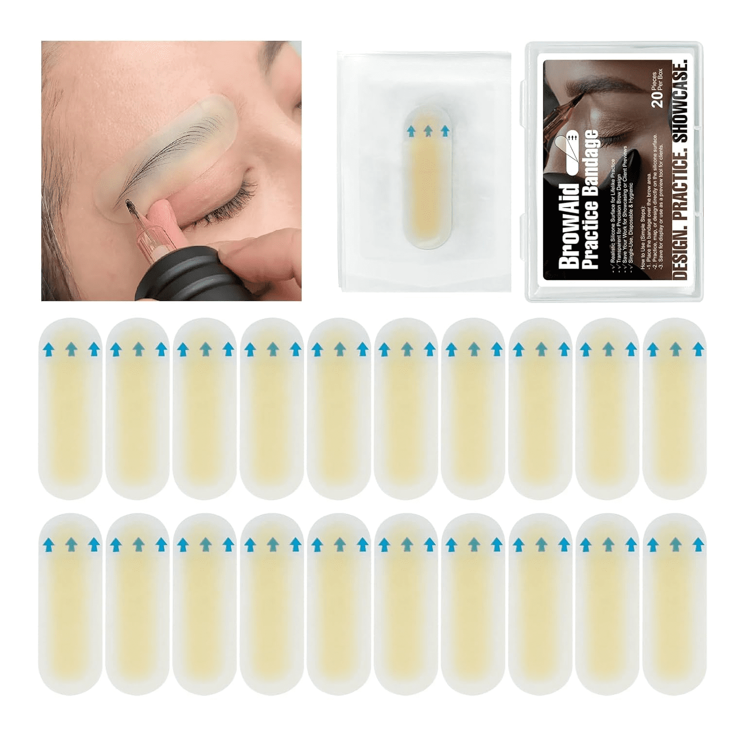 BrowAid Practice Bandage Realistic Practice Eyebrow Tattoo for ...