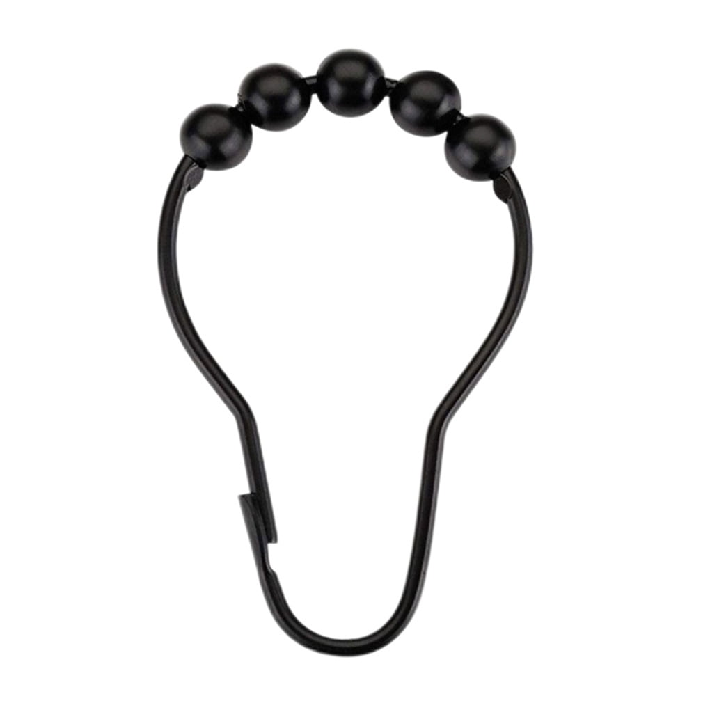 BrowQuartz 12 Pieces Stainless Steel Shower Curtain Rolling Hooks ...