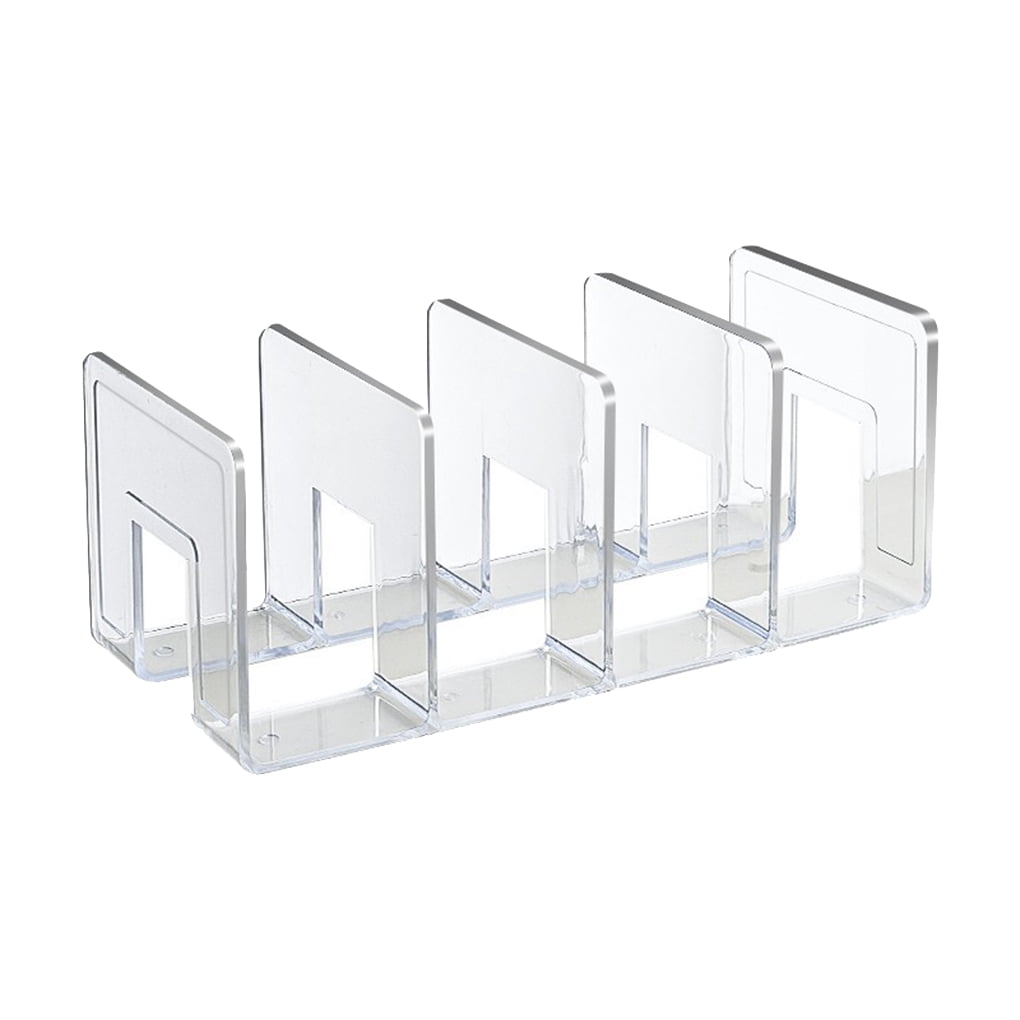 BrowQuartz Acrylic Bookend Portable Transparent 4 Compartment Study ...