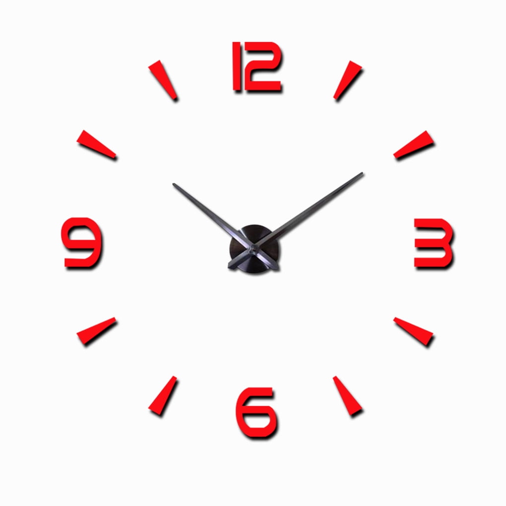 BrowQuartz Acrylic Wall Clock 3D Replacement Detachable Self-adhesive ...
