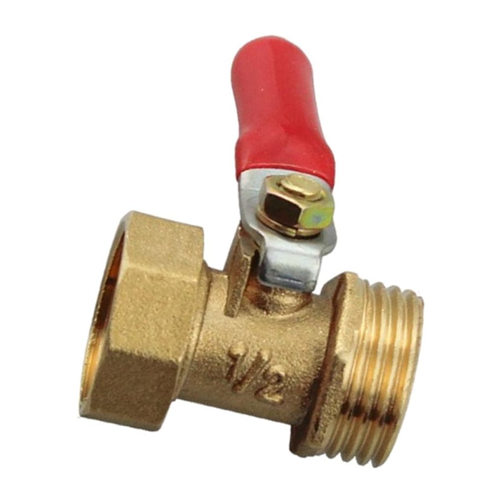 BrowQuartz Brass Ball Valve with Rotary Handle Dual Ends Hose Connector ...