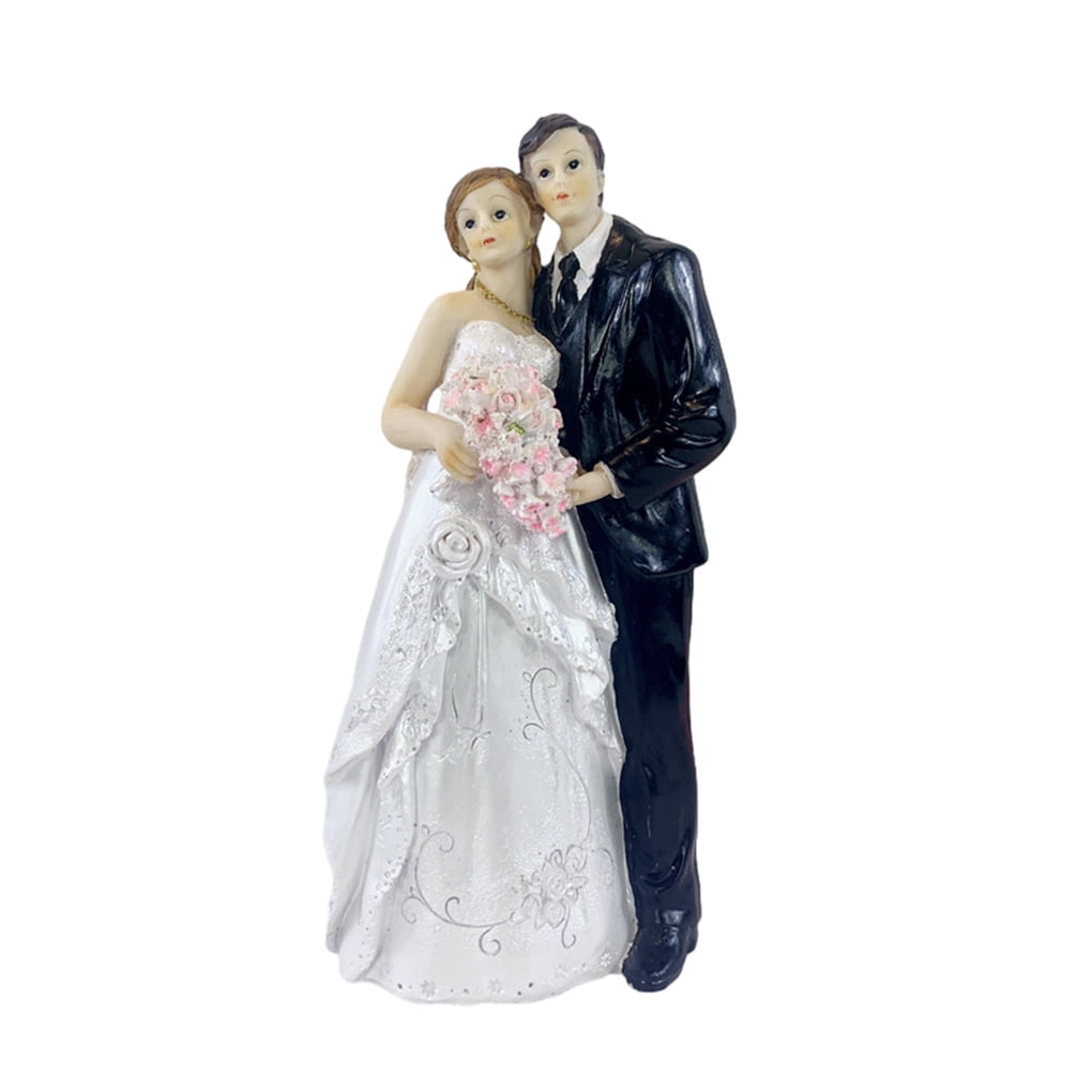 BrowQuartz Cake Decoration Dolls Bride Groom Resin Marry Figurine ...